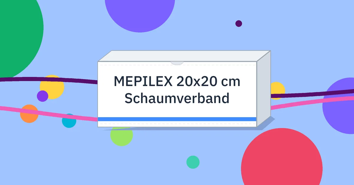 Symbolbild: Packung mit der Aufschrift MEPILEX 20x20 cm Schaumverband (PZN 18051989) – Verfügbarkeit und Bezug in Apotheken in Frankfurt am Main
