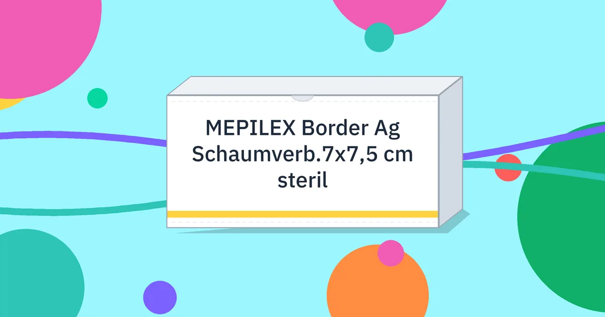 Symbolbild: Packung mit der Aufschrift MEPILEX Border Ag Schaumverb.7x7,5 cm steril (PZN 13984943) – Verfügbarkeit und Bezug in Apotheken in Frankfurt am Main