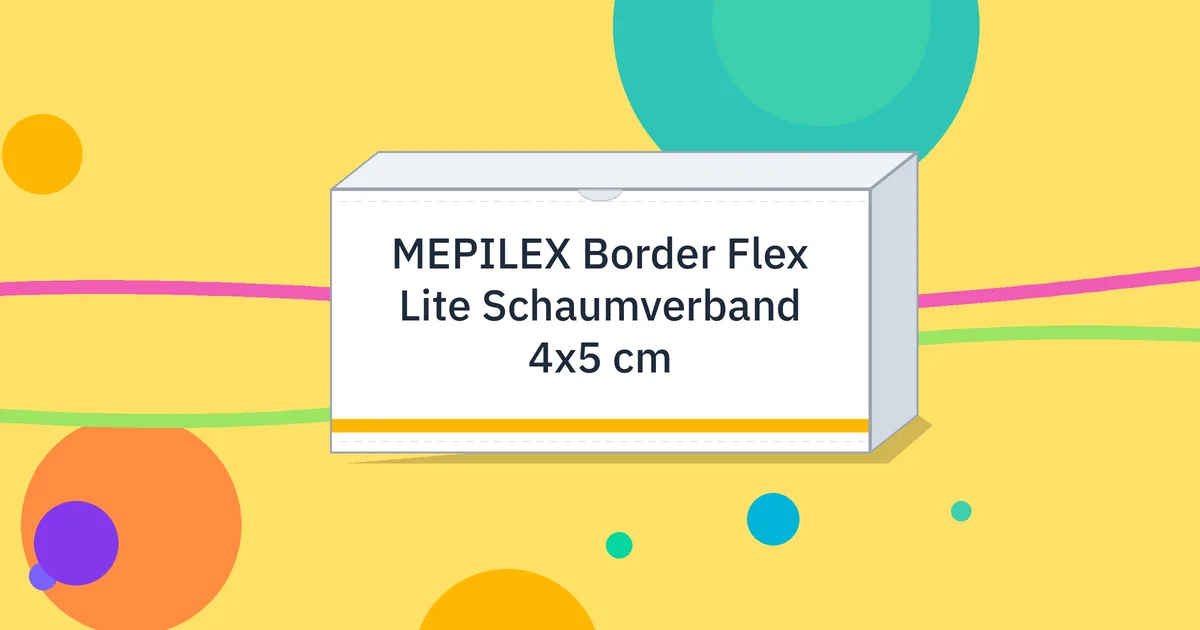 Symbolbild: Packung mit der Aufschrift MEPILEX Border Flex Lite Schaumverband 4x5 cm (PZN 18718703) – Verfügbarkeit und Bezug in Apotheken in Frankfurt am Main
