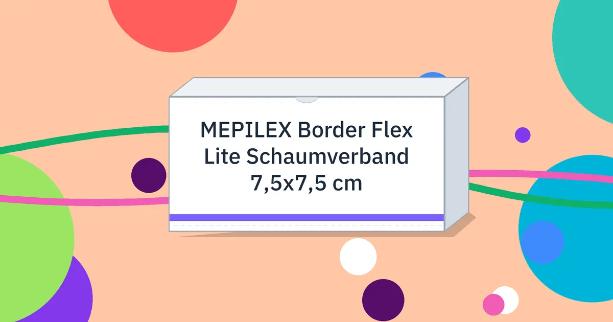 Symbolbild: Packung mit der Aufschrift MEPILEX Border Flex Lite Schaumverband 7,5x7,5 cm (PZN 18224711) – Verfügbarkeit und Bezug in Apotheken in Frankfurt am Main