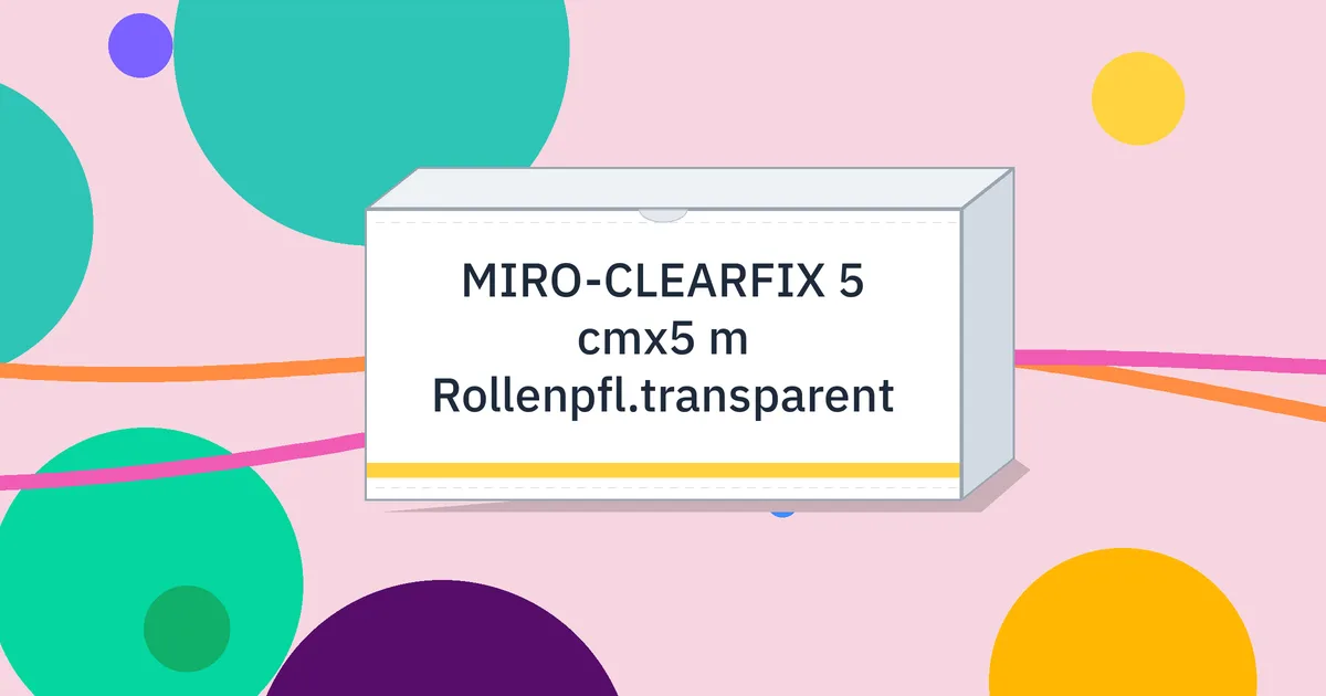 Symbolbild: Packung mit der Aufschrift MIRO-CLEARFIX 5 cmx5 m Rollenpfl.transparent (PZN 17962789) – Verfügbarkeit und Bezug in Apotheken in Frankfurt am Main