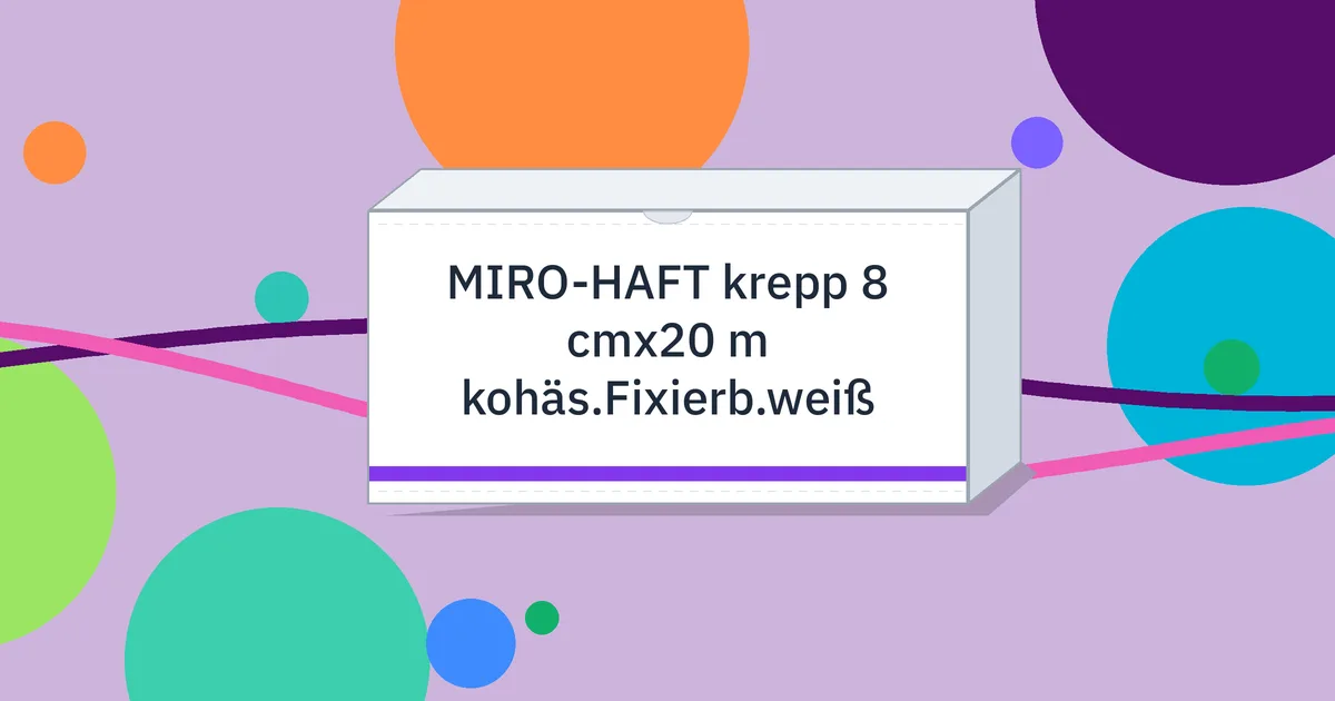 Symbolbild: Packung mit der Aufschrift MIRO-HAFT krepp 8 cmx20 m kohäs.Fixierb.weiß (PZN 06855062) – Verfügbarkeit und Bezug in Apotheken in Frankfurt am Main
