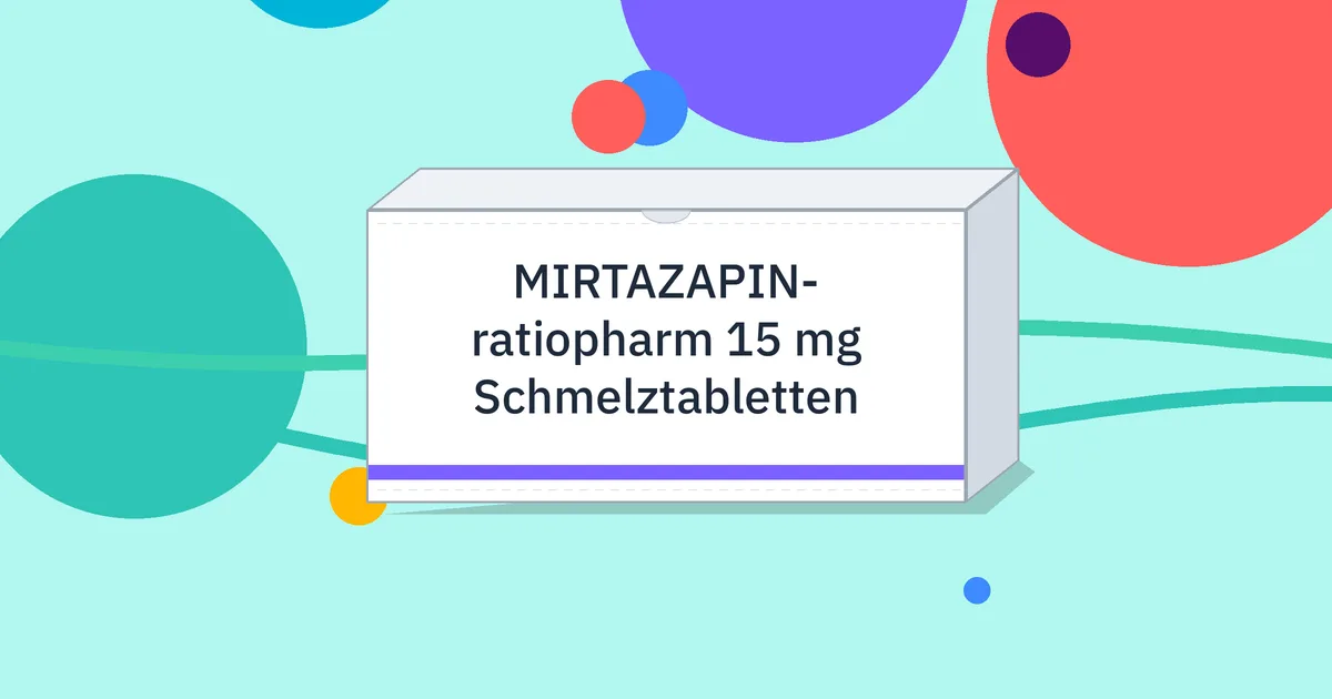 Symbolbild: Packung mit der Aufschrift MIRTAZAPIN-ratiopharm 15 mg Schmelztabletten (PZN 02855467) – Verfügbarkeit und Bezug in Apotheken in Frankfurt am Main