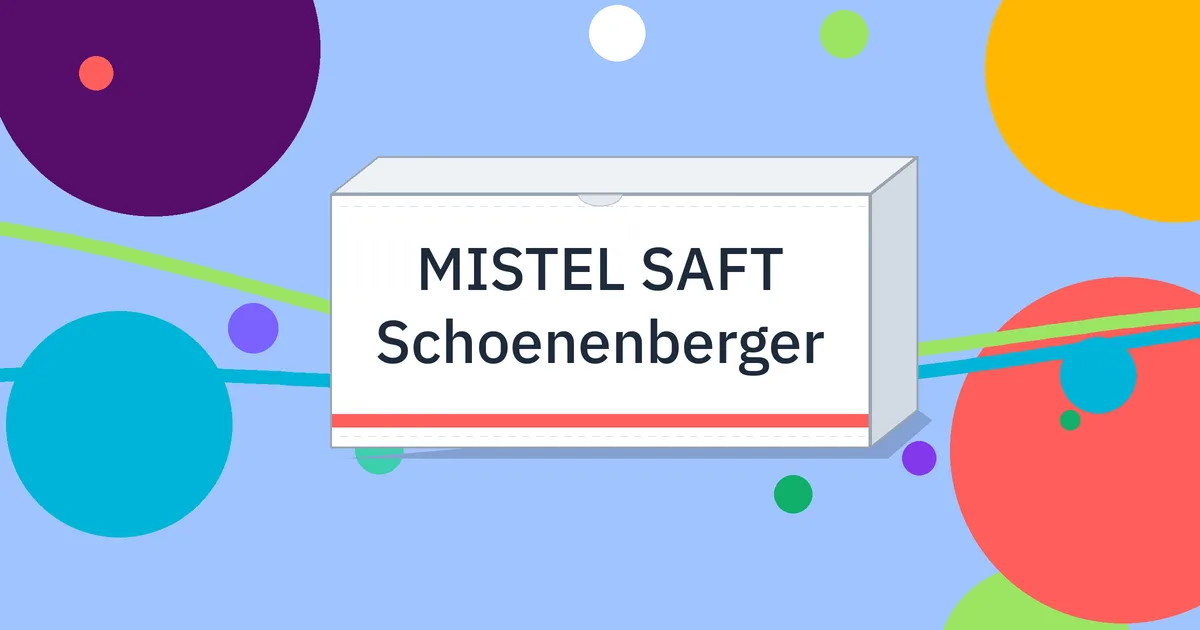 Symbolbild: Packung mit der Aufschrift MISTEL SAFT Schoenenberger (PZN 00692274) – Verfügbarkeit und Bezug in Apotheken in Frankfurt am Main