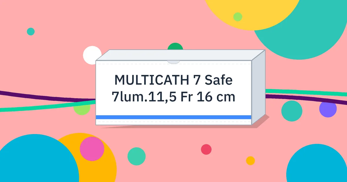 Symbolbild: Packung mit der Aufschrift MULTICATH 7 Safe 7lum.11,5 Fr 16 cm (PZN 04120505) – Verfügbarkeit und Bezug in Apotheken in Frankfurt am Main