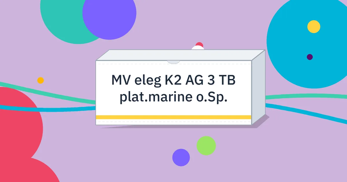 Symbolbild: Packung mit der Aufschrift MV eleg K2 AG 3 TB plat.marine o.Sp. (PZN 15283819) – Verfügbarkeit und Bezug in Apotheken in Frankfurt am Main