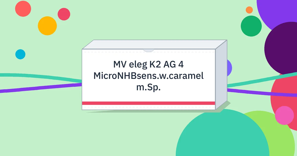 Symbolbild: Packung mit der Aufschrift MV eleg K2 AG 4 MicroNHBsens.w.caramel m.Sp. (PZN 16070362) – Verfügbarkeit und Bezug in Apotheken in Frankfurt am Main