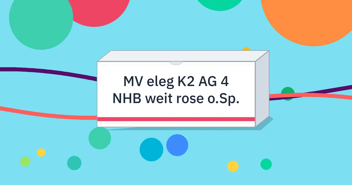 Symbolbild: Packung mit der Aufschrift MV eleg K2 AG 4 NHB weit rose o.Sp. (PZN 15728457) – Verfügbarkeit und Bezug in Apotheken in Frankfurt am Main