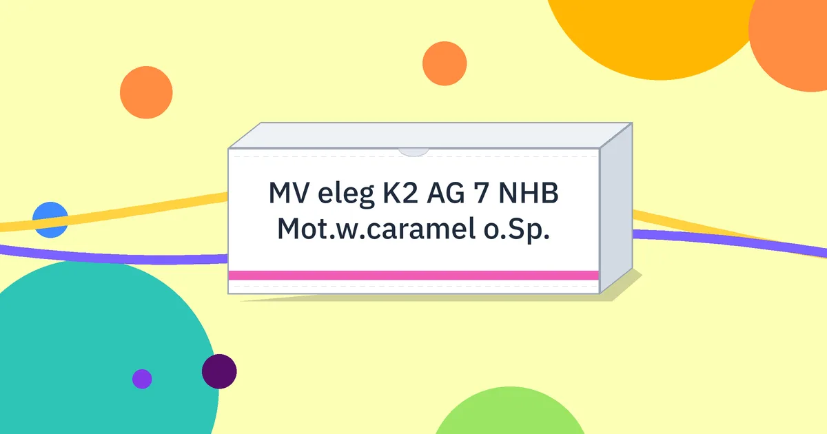 Symbolbild: Packung mit der Aufschrift MV eleg K2 AG 7 NHB Mot.w.caramel o.Sp. (PZN 15727392) – Verfügbarkeit und Bezug in Apotheken in Frankfurt am Main