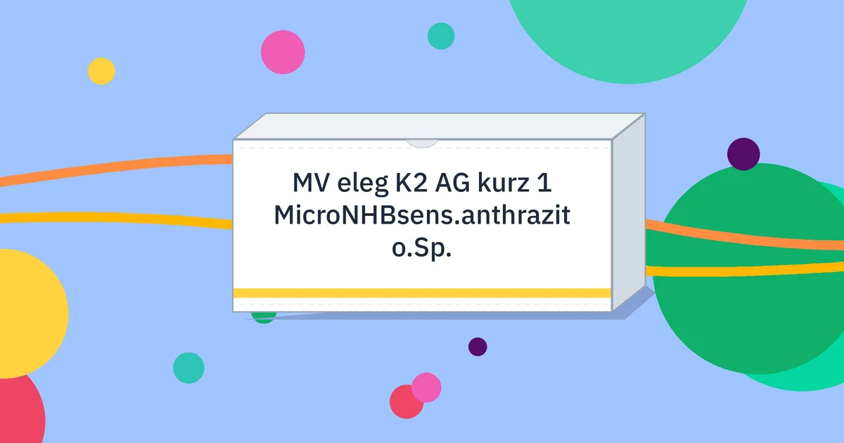 Symbolbild: Packung mit der Aufschrift MV eleg K2 AG kurz 1 MicroNHBsens.anthrazit o.Sp. (PZN 16070994) – Verfügbarkeit und Bezug in Apotheken in Frankfurt am Main