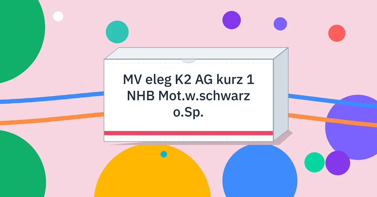 Symbolbild: Packung mit der Aufschrift MV eleg K2 AG kurz 1 NHB Mot.w.schwarz o.Sp. (PZN 15713645) – Verfügbarkeit und Bezug in Apotheken in Frankfurt am Main