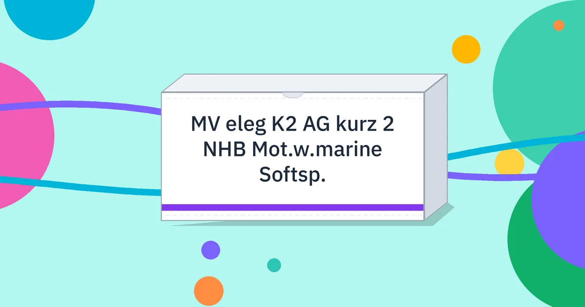 Symbolbild: Packung mit der Aufschrift MV eleg K2 AG kurz 2 NHB Mot.w.marine Softsp. (PZN 15713579) – Verfügbarkeit und Bezug in Apotheken in Frankfurt am Main