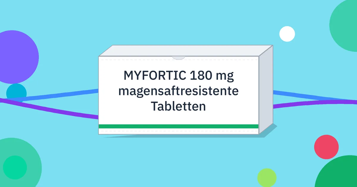Symbolbild: Packung mit der Aufschrift MYFORTIC 180 mg magensaftresistente Tabletten (PZN 05481091) – Verfügbarkeit und Bezug in Apotheken in Frankfurt am Main
