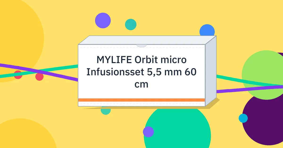 Symbolbild: Packung mit der Aufschrift MYLIFE Orbit micro Infusionsset 5,5 mm 60 cm (PZN 14324692) – Verfügbarkeit und Bezug in Apotheken in Frankfurt am Main