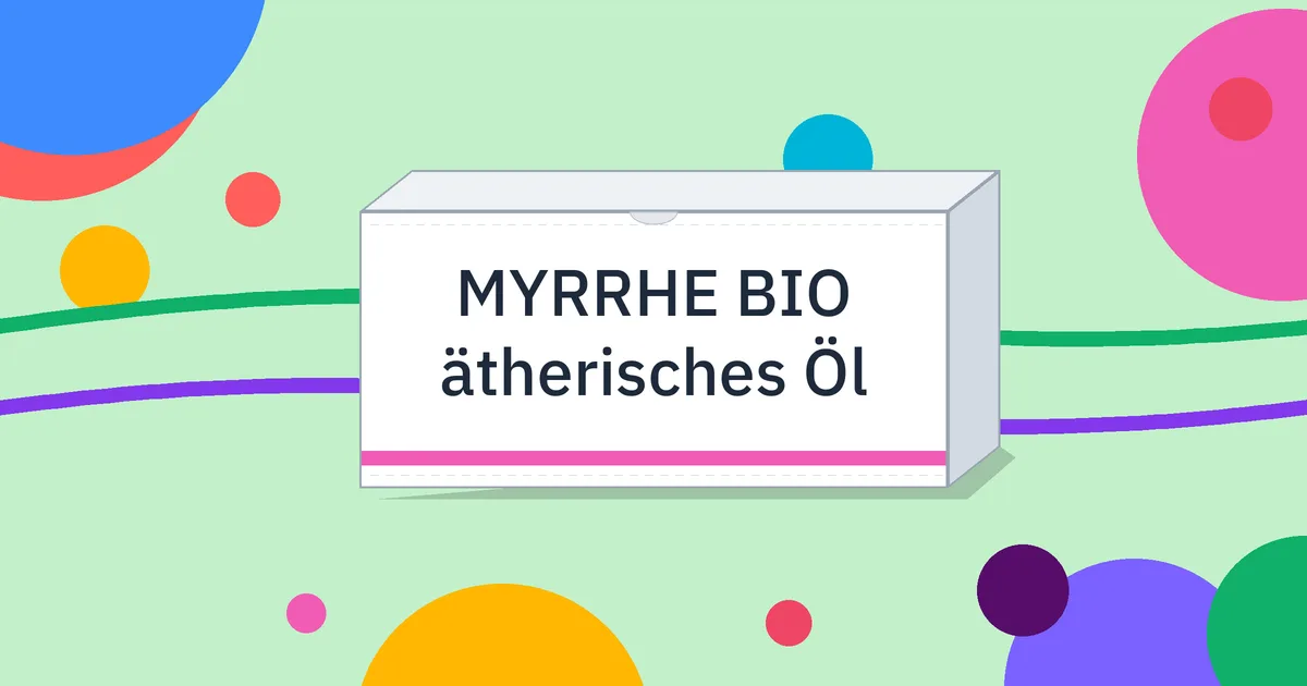 Symbolbild: Packung mit der Aufschrift MYRRHE BIO ätherisches Öl (PZN 17933983) – Verfügbarkeit und Bezug in Apotheken in Frankfurt am Main