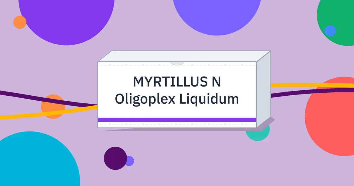 Symbolbild: Packung mit der Aufschrift MYRTILLUS N Oligoplex Liquidum (PZN 03669442) – Verfügbarkeit und Bezug in Apotheken in Frankfurt am Main