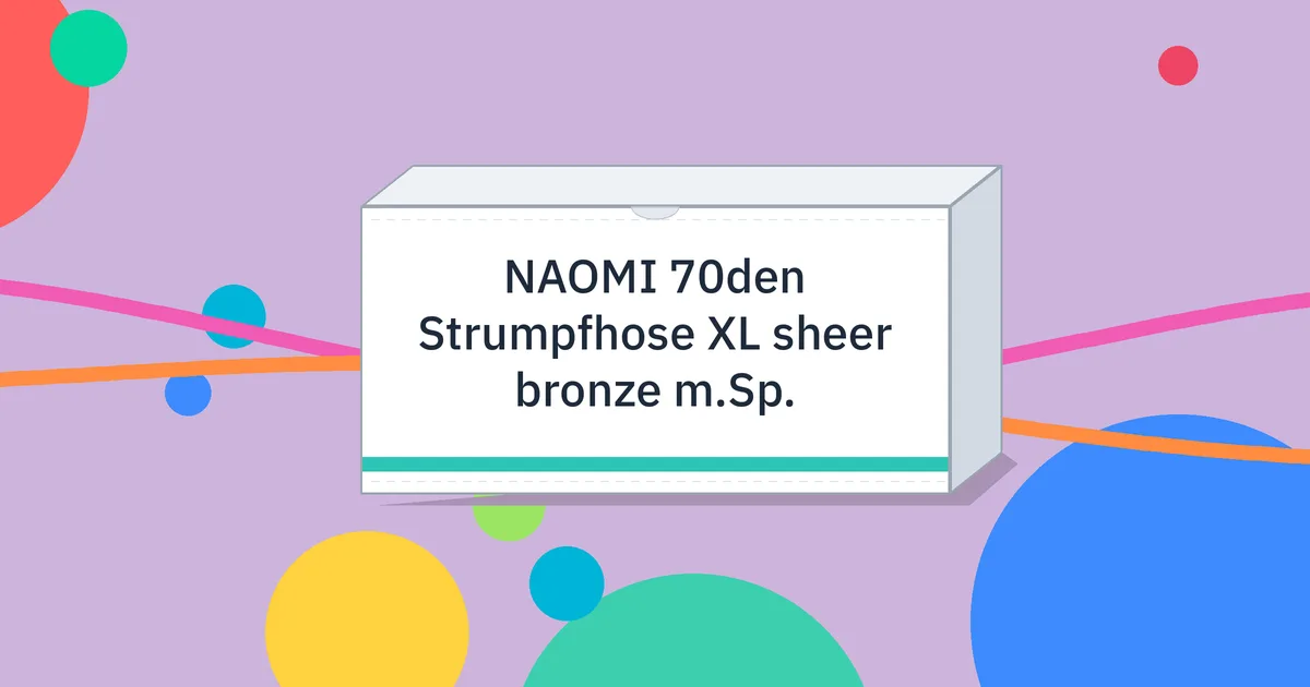 Symbolbild: Packung mit der Aufschrift NAOMI 70den Strumpfhose XL sheer bronze m.Sp. (PZN 16179662) – Verfügbarkeit und Bezug in Apotheken in Frankfurt am Main