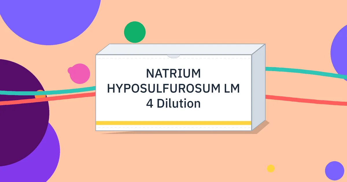 Symbolbild: Packung mit der Aufschrift NATRIUM HYPOSULFUROSUM LM 4 Dilution (PZN 12963784) – Verfügbarkeit und Bezug in Apotheken in Frankfurt am Main