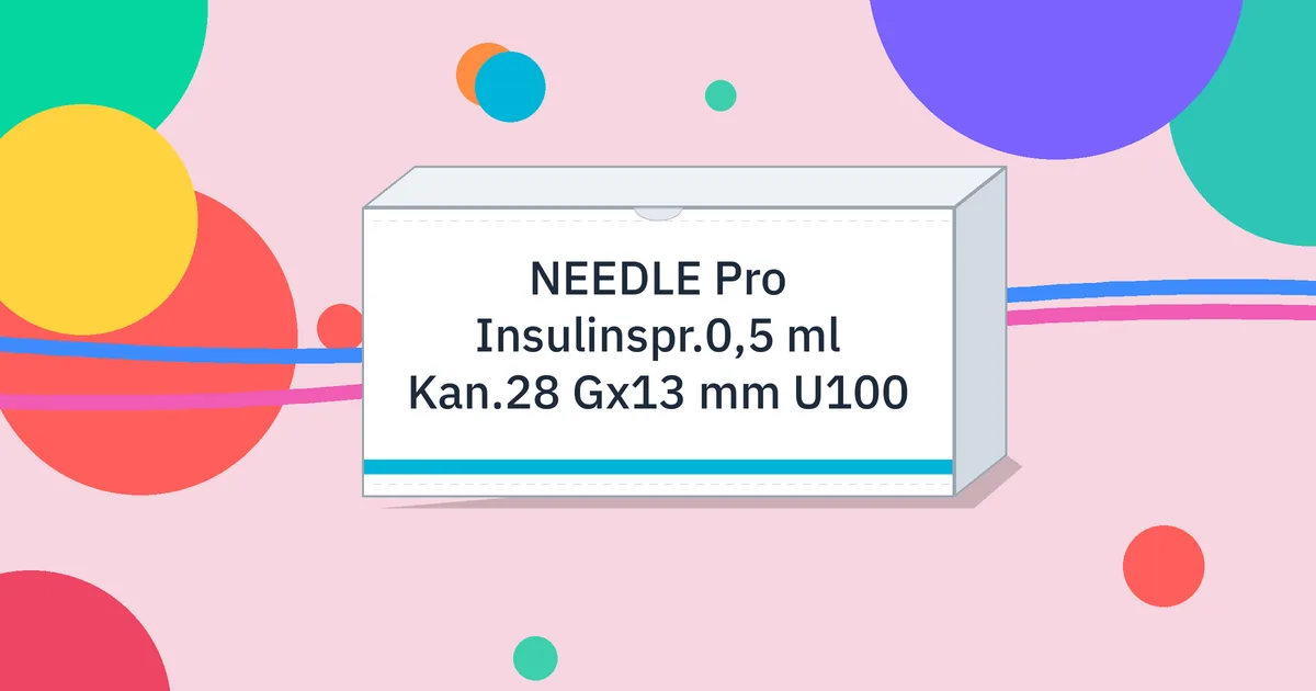 Symbolbild: Packung mit der Aufschrift NEEDLE Pro Insulinspr.0,5 ml Kan.28 Gx13 mm U100 (PZN 09106645) – Verfügbarkeit und Bezug in Apotheken in Frankfurt am Main
