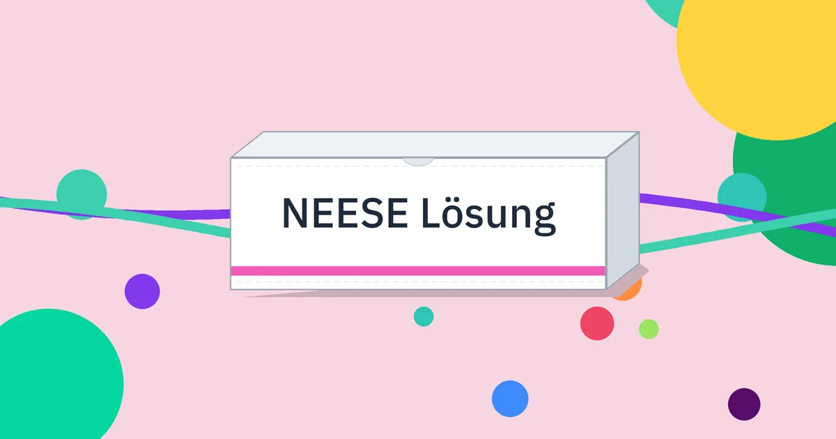 Symbolbild: Packung mit der Aufschrift NEESE Lösung (PZN 04997786) – Verfügbarkeit und Bezug in Apotheken in Frankfurt am Main