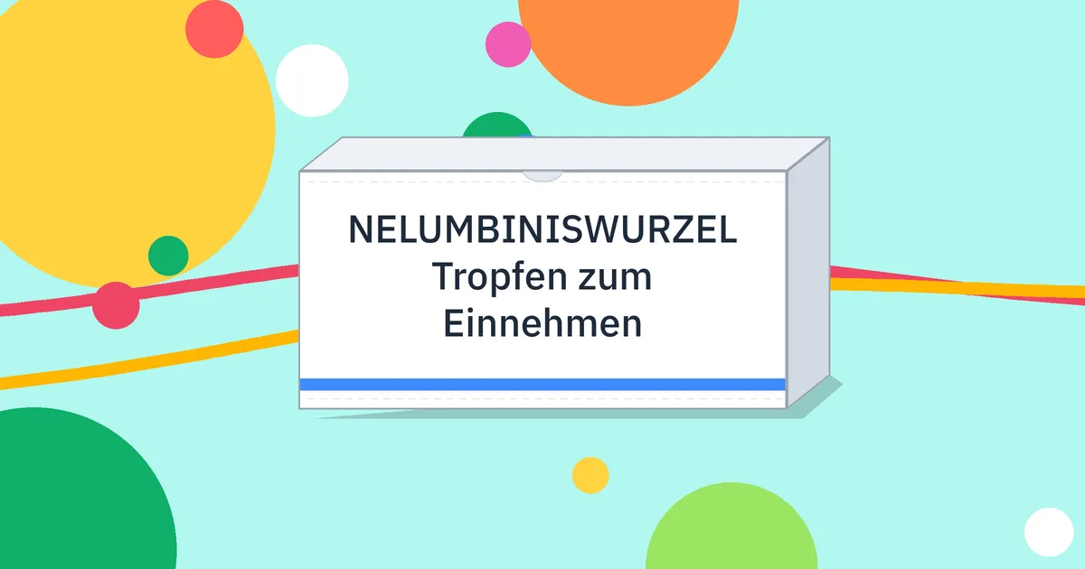 Symbolbild: Packung mit der Aufschrift NELUMBINISWURZEL Tropfen zum Einnehmen (PZN 11867185) – Verfügbarkeit und Bezug in Apotheken in Frankfurt am Main