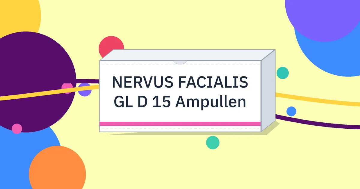Symbolbild: Packung mit der Aufschrift NERVUS FACIALIS GL D 15 Ampullen (PZN 03355703) – Verfügbarkeit und Bezug in Apotheken in Frankfurt am Main