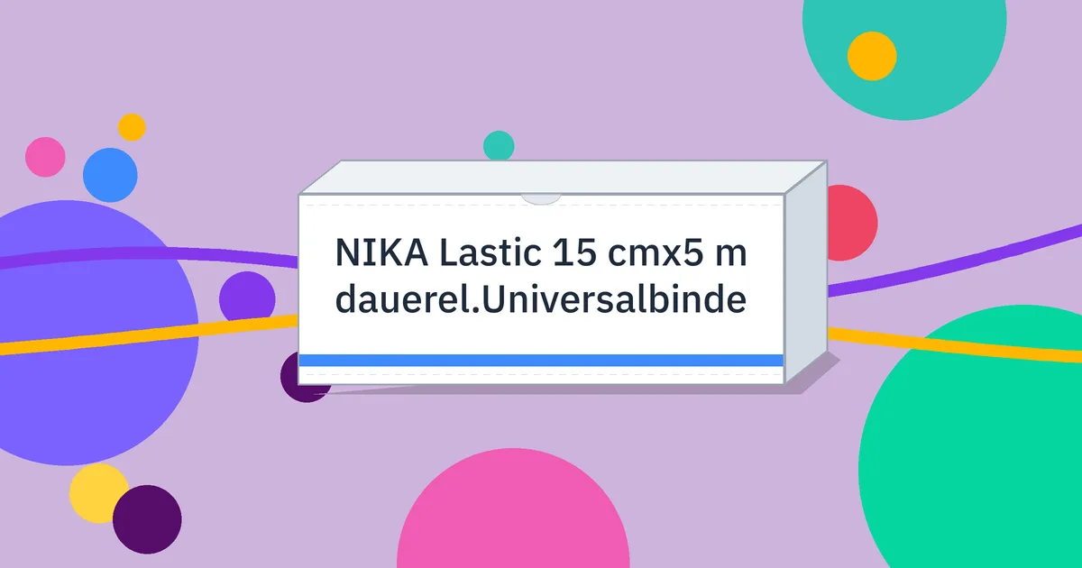 Symbolbild: Packung mit der Aufschrift NIKA Lastic 15 cmx5 m dauerel.Universalbinde (PZN 18171096) – Verfügbarkeit und Bezug in Apotheken in Frankfurt am Main