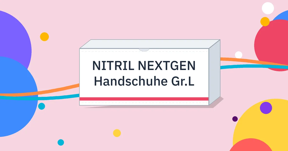 Symbolbild: Packung mit der Aufschrift NITRIL NEXTGEN Handschuhe Gr.L (PZN 09102268) – Verfügbarkeit und Bezug in Apotheken in Frankfurt am Main