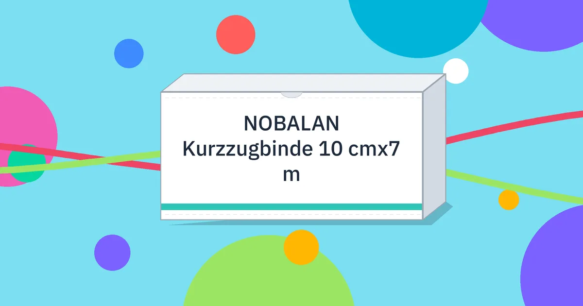Symbolbild: Packung mit der Aufschrift NOBALAN Kurzzugbinde 10 cmx7 m (PZN 01613762) – Verfügbarkeit und Bezug in Apotheken in Frankfurt am Main