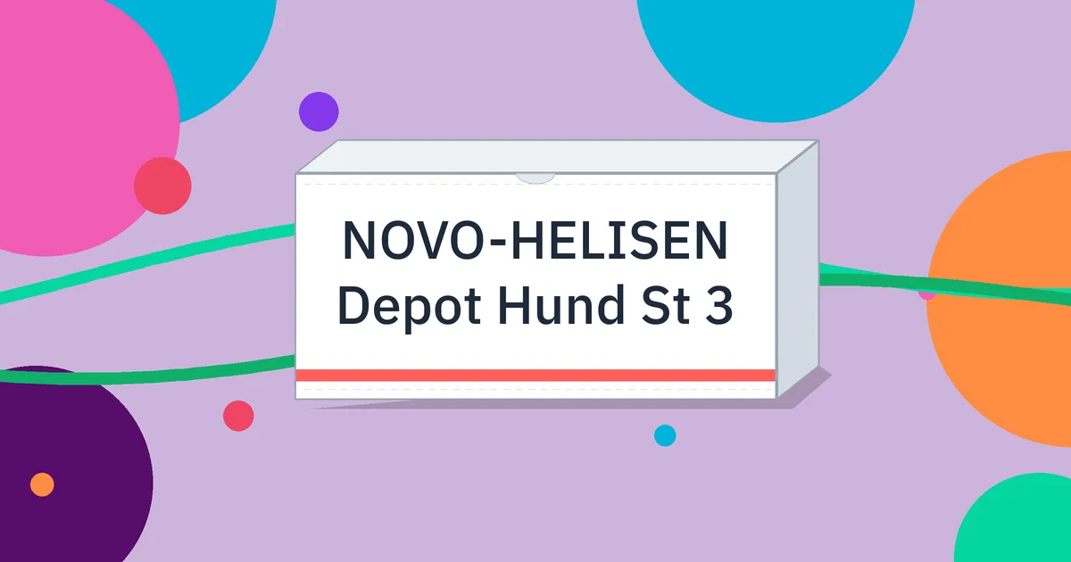 Symbolbild: Packung mit der Aufschrift NOVO-HELISEN Depot Hund St 3 (PZN 15741759) – Verfügbarkeit und Bezug in Apotheken in Frankfurt am Main