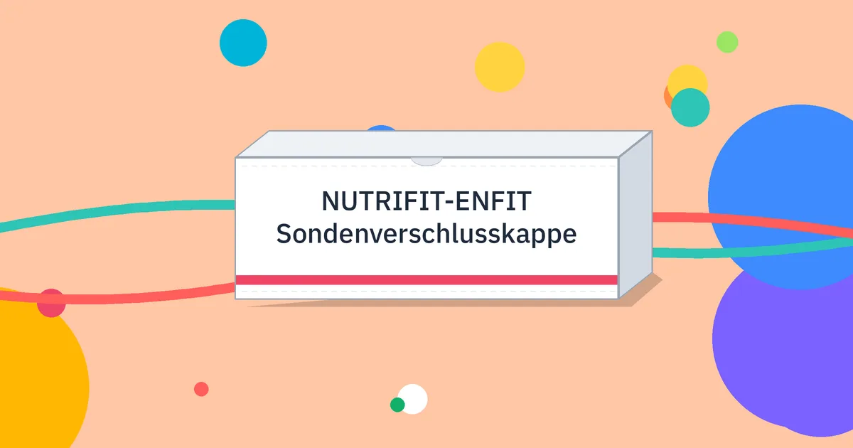 Symbolbild: Packung mit der Aufschrift NUTRIFIT-ENFIT Sondenverschlusskappe (PZN 17863283) – Verfügbarkeit und Bezug in Apotheken in Frankfurt am Main