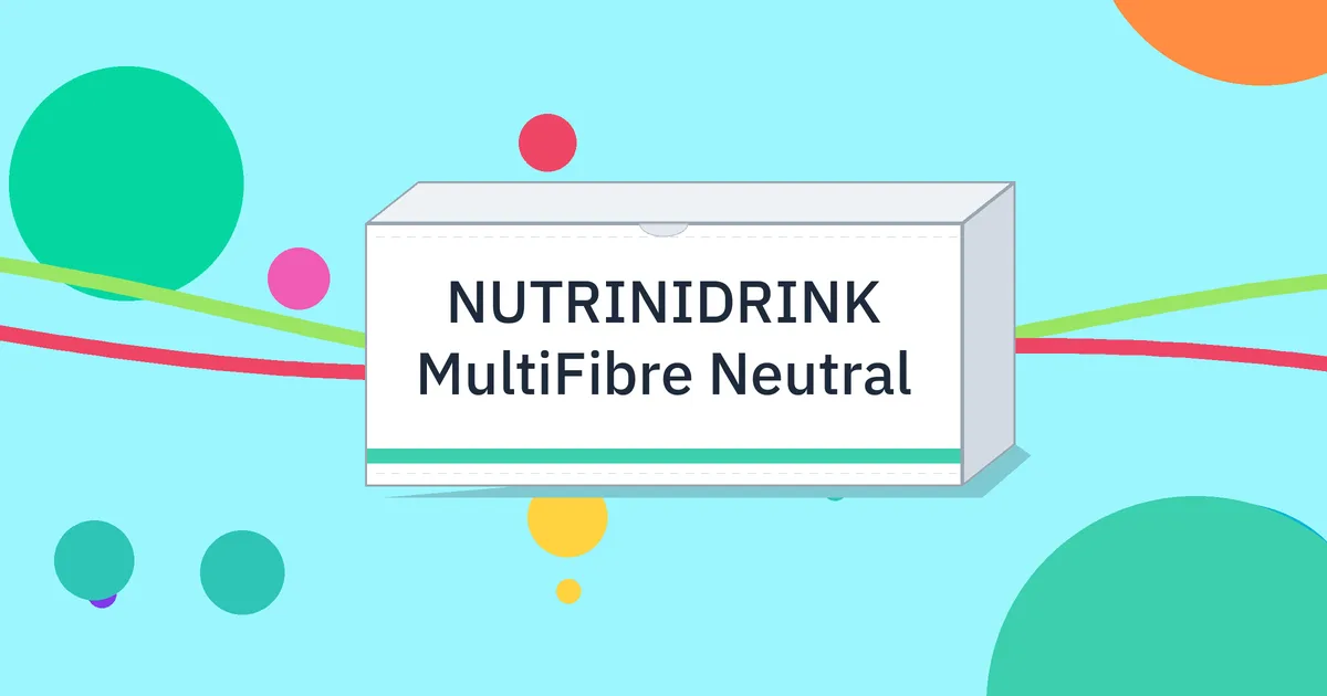 Symbolbild: Packung mit der Aufschrift NUTRINIDRINK MultiFibre Neutral (PZN 20863594) – Verfügbarkeit und Bezug in Apotheken in Frankfurt am Main