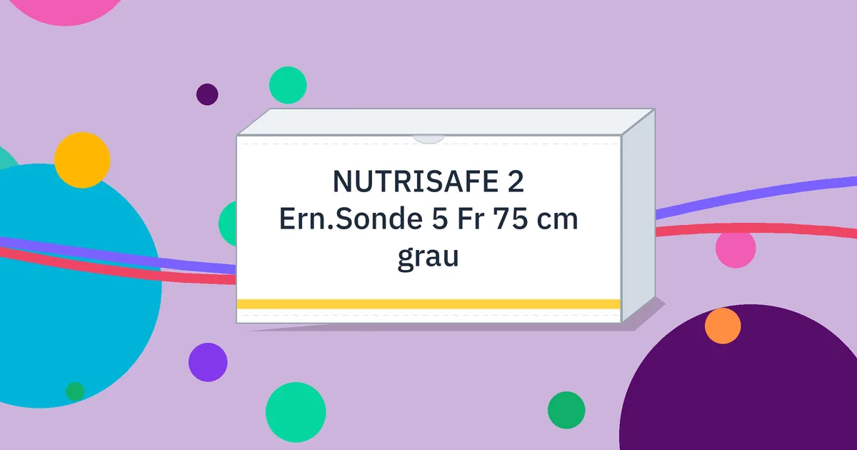 Symbolbild: Packung mit der Aufschrift NUTRISAFE 2 Ern.Sonde 5 Fr 75 cm grau (PZN 12907314) – Verfügbarkeit und Bezug in Apotheken in Frankfurt am Main