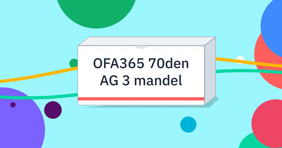 Symbolbild: Packung mit der Aufschrift OFA365 70den AG 3 mandel (PZN 16722221) – Verfügbarkeit und Bezug in Apotheken in Frankfurt am Main