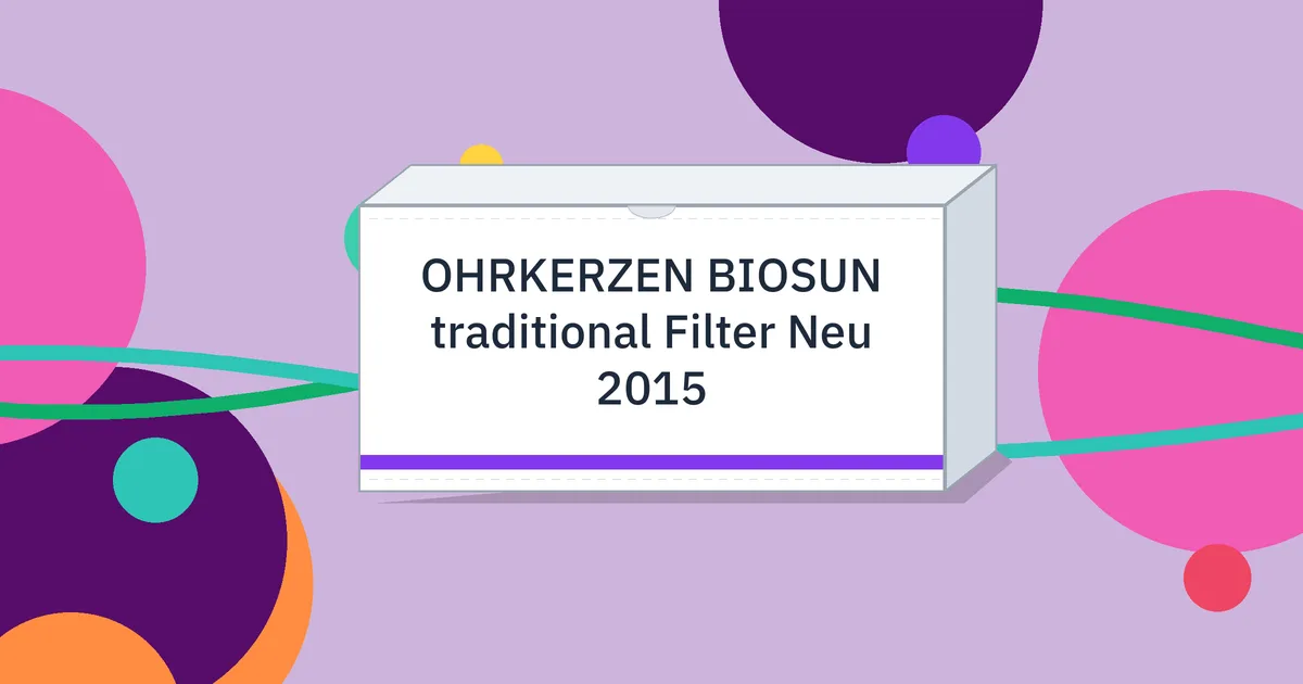 Symbolbild: Packung mit der Aufschrift OHRKERZEN BIOSUN traditional Filter Neu 2015 (PZN 11133359) – Verfügbarkeit und Bezug in Apotheken in Frankfurt am Main