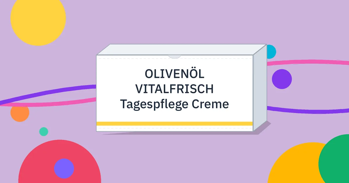 Symbolbild: Packung mit der Aufschrift OLIVENÖL VITALFRISCH Tagespflege Creme (PZN 04524527) – Verfügbarkeit und Bezug in Apotheken in Frankfurt am Main
