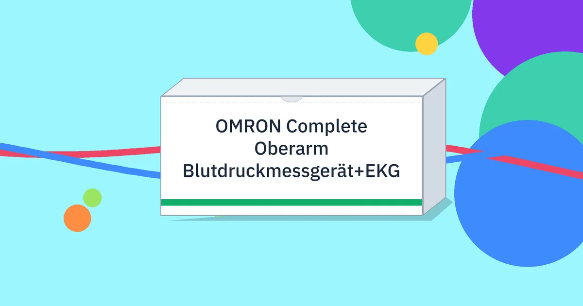 Symbolbild: Packung mit der Aufschrift OMRON Complete Oberarm Blutdruckmessgerät+EKG (PZN 16798572) – Verfügbarkeit und Bezug in Apotheken in Frankfurt am Main