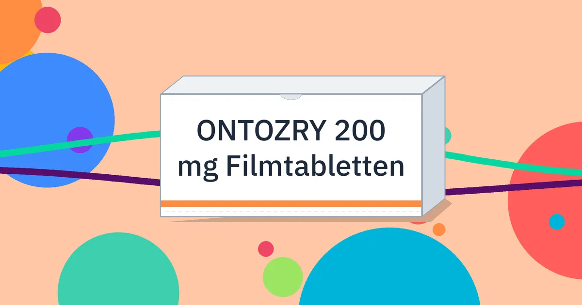 Symbolbild: Packung mit der Aufschrift ONTOZRY 200 mg Filmtabletten (PZN 18755207) – Verfügbarkeit und Bezug in Apotheken in Frankfurt am Main