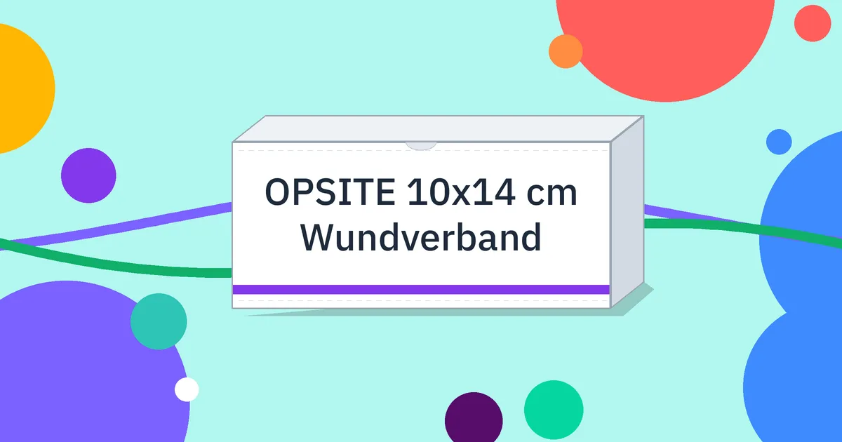 Symbolbild: Packung mit der Aufschrift OPSITE 10x14 cm Wundverband (PZN 10995797) – Verfügbarkeit und Bezug in Apotheken in Frankfurt am Main