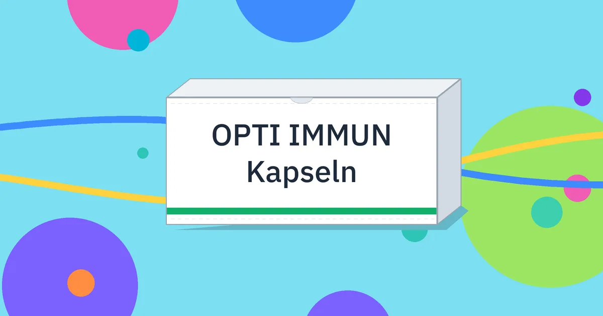 Symbolbild: Packung mit der Aufschrift OPTI IMMUN Kapseln (PZN 06435331) – Verfügbarkeit und Bezug in Apotheken in Frankfurt am Main