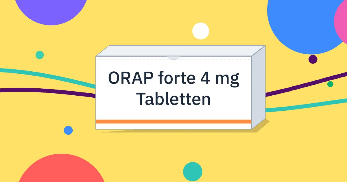 Symbolbild: Packung mit der Aufschrift ORAP forte 4 mg Tabletten (PZN 04334672) – Verfügbarkeit und Bezug in Apotheken in Frankfurt am Main