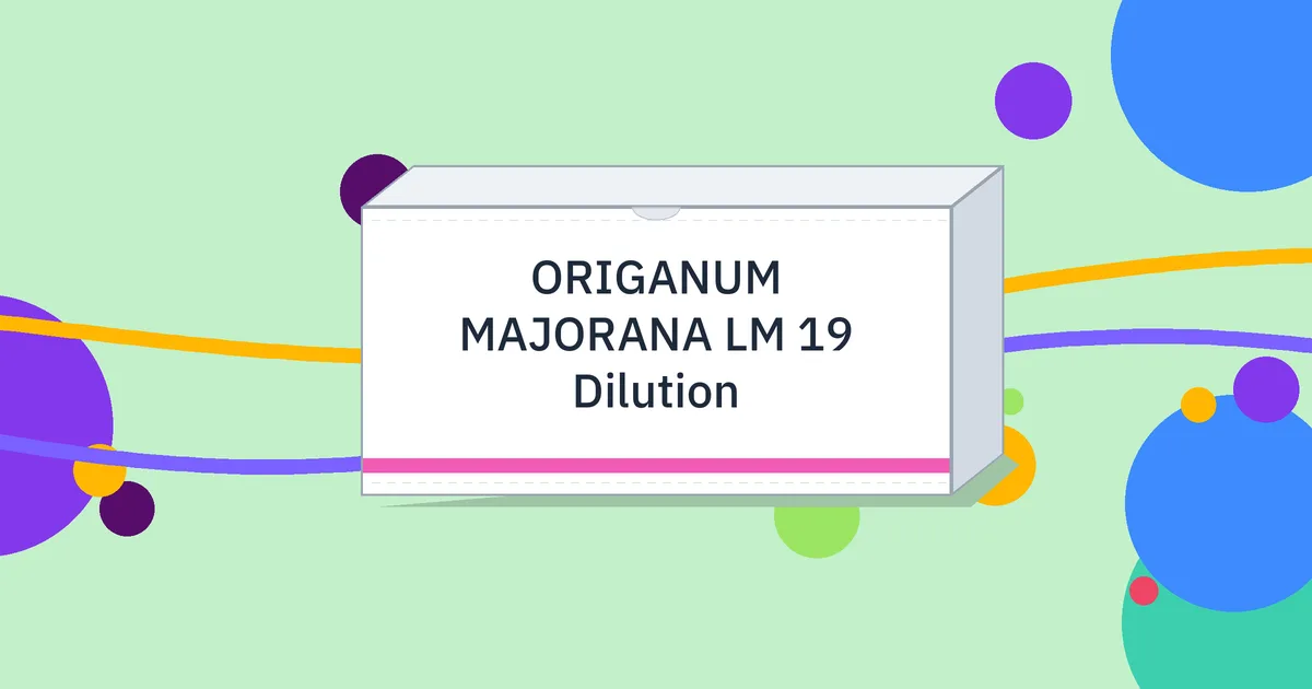 Symbolbild: Packung mit der Aufschrift ORIGANUM MAJORANA LM 19 Dilution (PZN 12972665) – Verfügbarkeit und Bezug in Apotheken in Frankfurt am Main