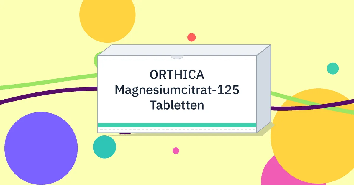 Symbolbild: Packung mit der Aufschrift ORTHICA Magnesiumcitrat-125 Tabletten (PZN 13859942) – Verfügbarkeit und Bezug in Apotheken in Frankfurt am Main