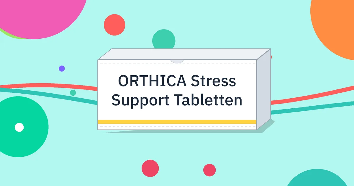 Symbolbild: Packung mit der Aufschrift ORTHICA Stress Support Tabletten (PZN 18798056) – Verfügbarkeit und Bezug in Apotheken in Frankfurt am Main