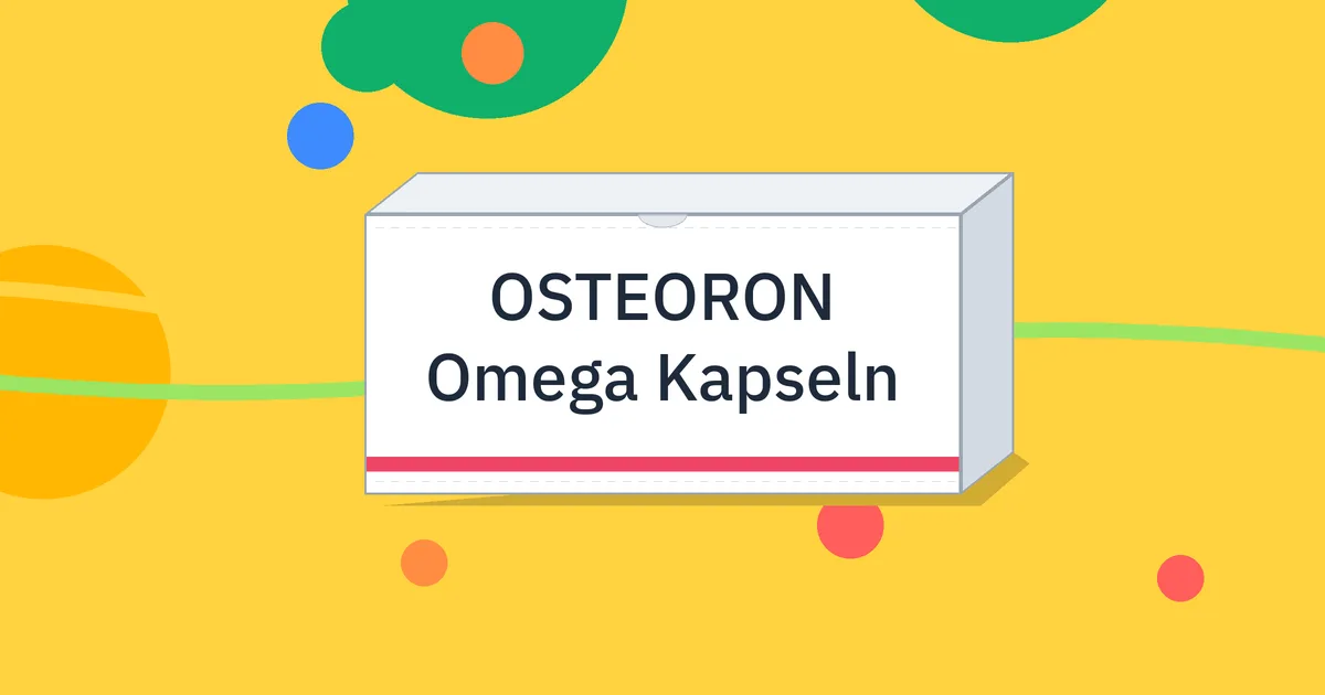 Symbolbild: Packung mit der Aufschrift OSTEORON Omega Kapseln (PZN 00628224) – Verfügbarkeit und Bezug in Apotheken in Frankfurt am Main