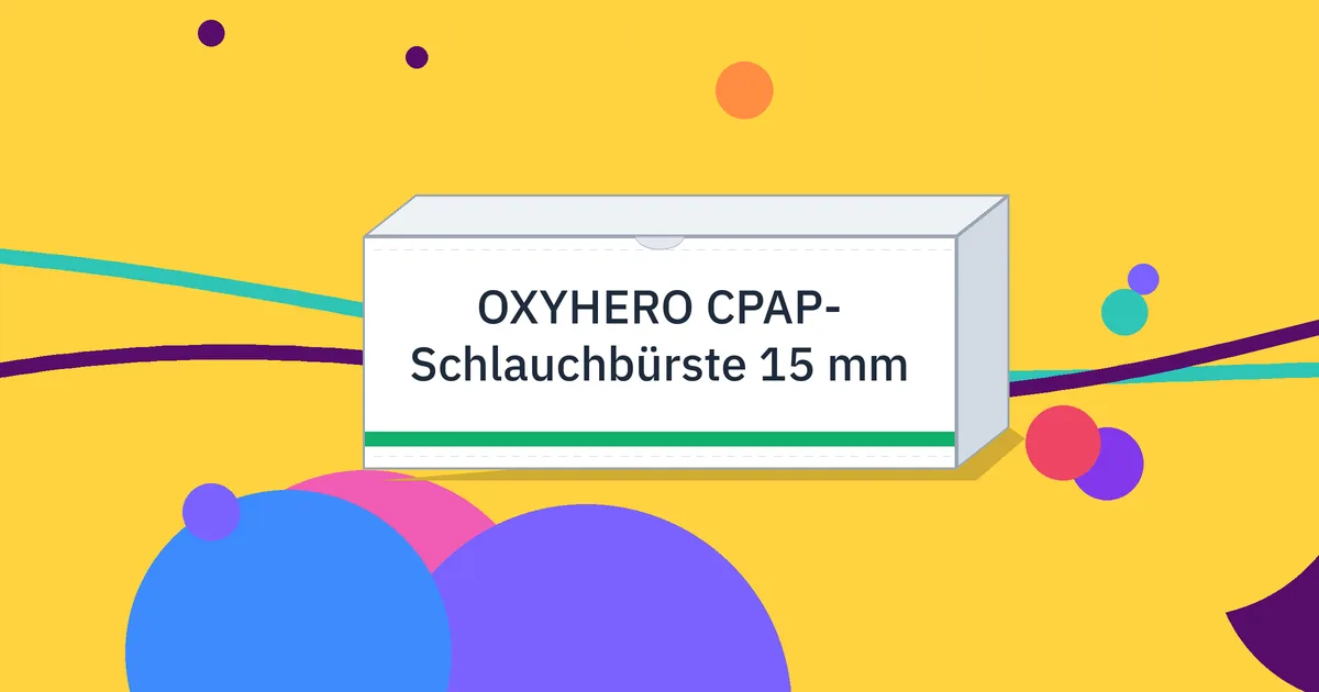 Symbolbild: Packung mit der Aufschrift OXYHERO CPAP-Schlauchbürste 15 mm (PZN 20811309) – Verfügbarkeit und Bezug in Apotheken in Frankfurt am Main