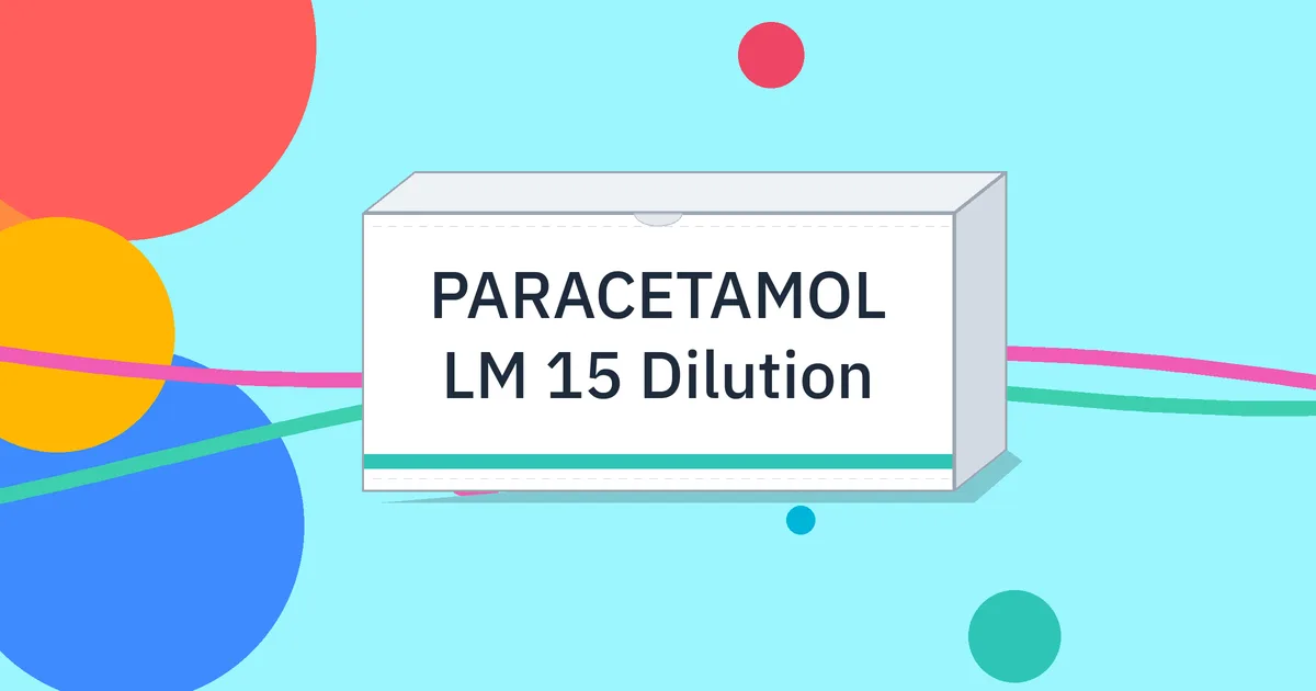 Symbolbild: Packung mit der Aufschrift PARACETAMOL LM 15 Dilution (PZN 12976344) – Verfügbarkeit und Bezug in Apotheken in Frankfurt am Main