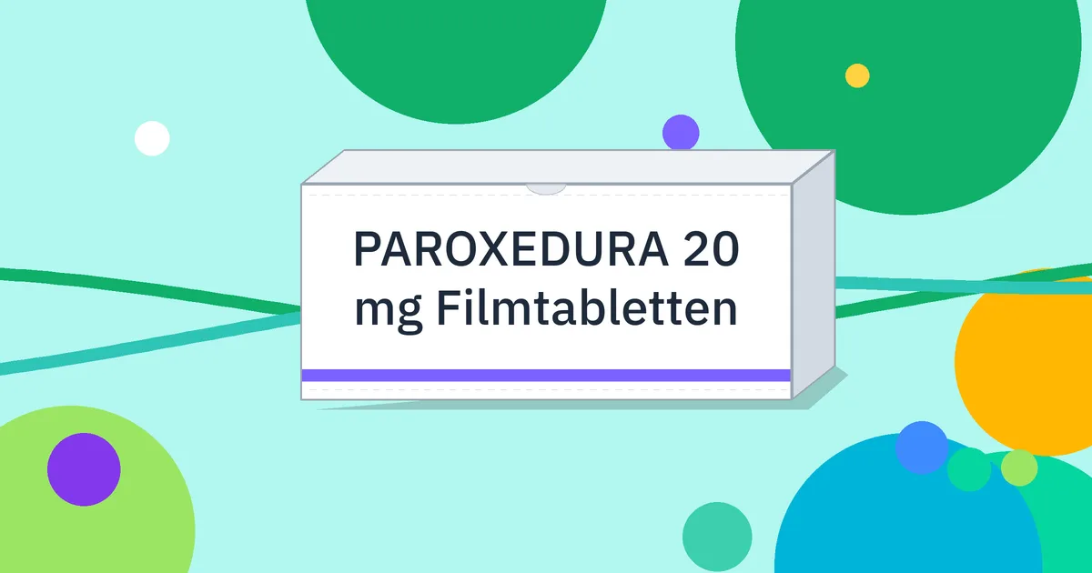 Symbolbild: Packung mit der Aufschrift PAROXEDURA 20 mg Filmtabletten (PZN 02156108) – Verfügbarkeit und Bezug in Apotheken in Frankfurt am Main