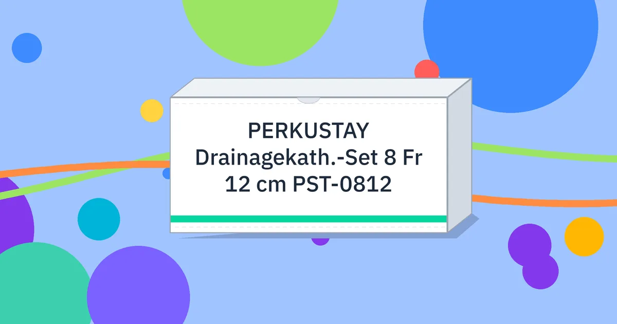 Symbolbild: Packung mit der Aufschrift PERKUSTAY Drainagekath.-Set 8 Fr 12 cm PST-0812 (PZN 14186020) – Verfügbarkeit und Bezug in Apotheken in Frankfurt am Main