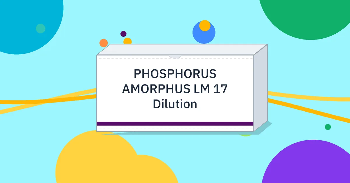 Symbolbild: Packung mit der Aufschrift PHOSPHORUS AMORPHUS LM 17 Dilution (PZN 13034489) – Verfügbarkeit und Bezug in Apotheken in Frankfurt am Main